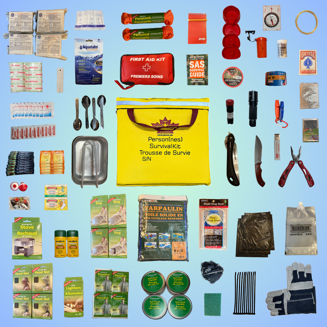 7 Person Survival Kit - Soft Valise (Standard, Arctic, Jungle, Desert ...